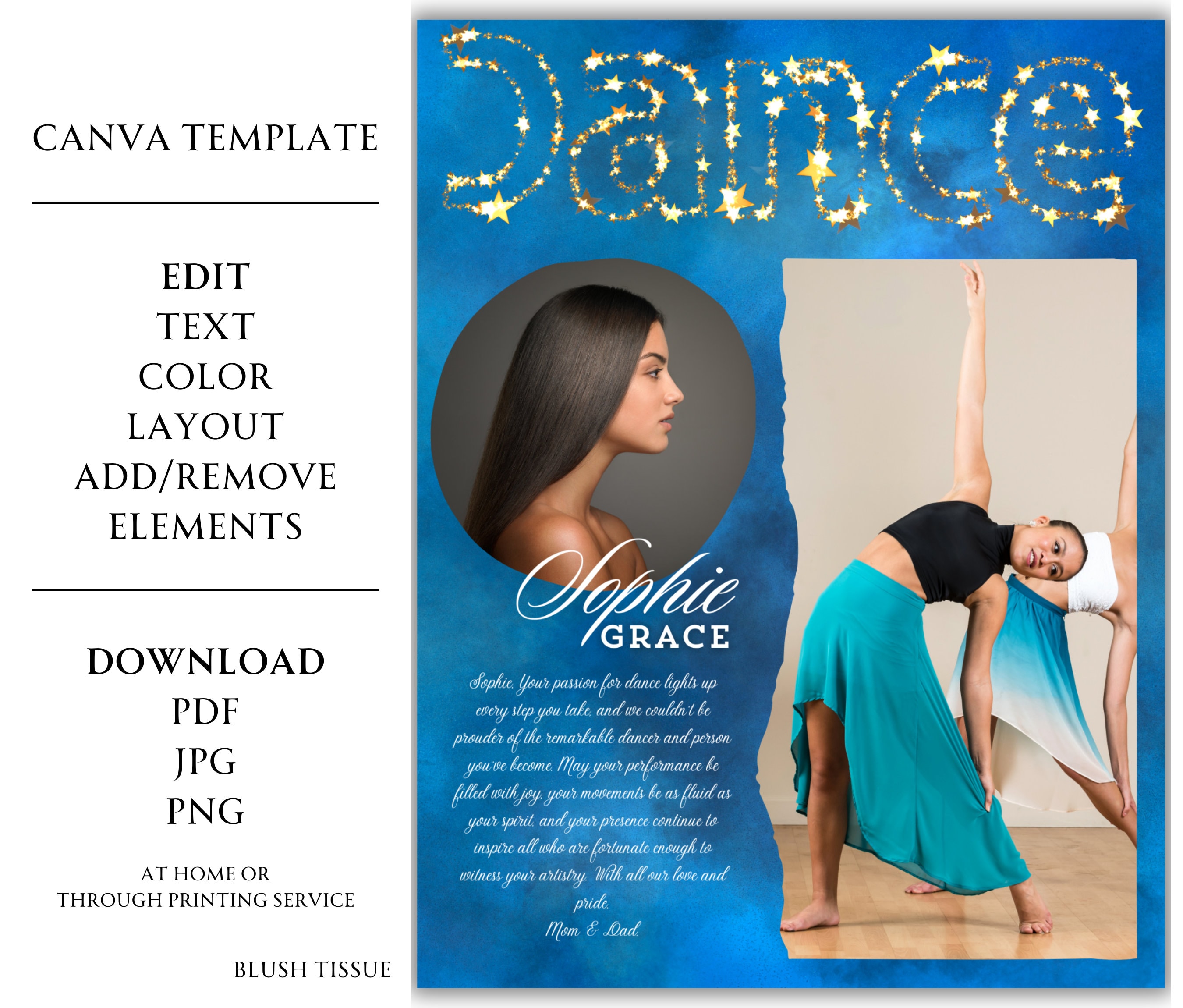 Dance Recital Ad Flyer | Full & Quarter Page Dance Ad | Dance Studio Ad ...