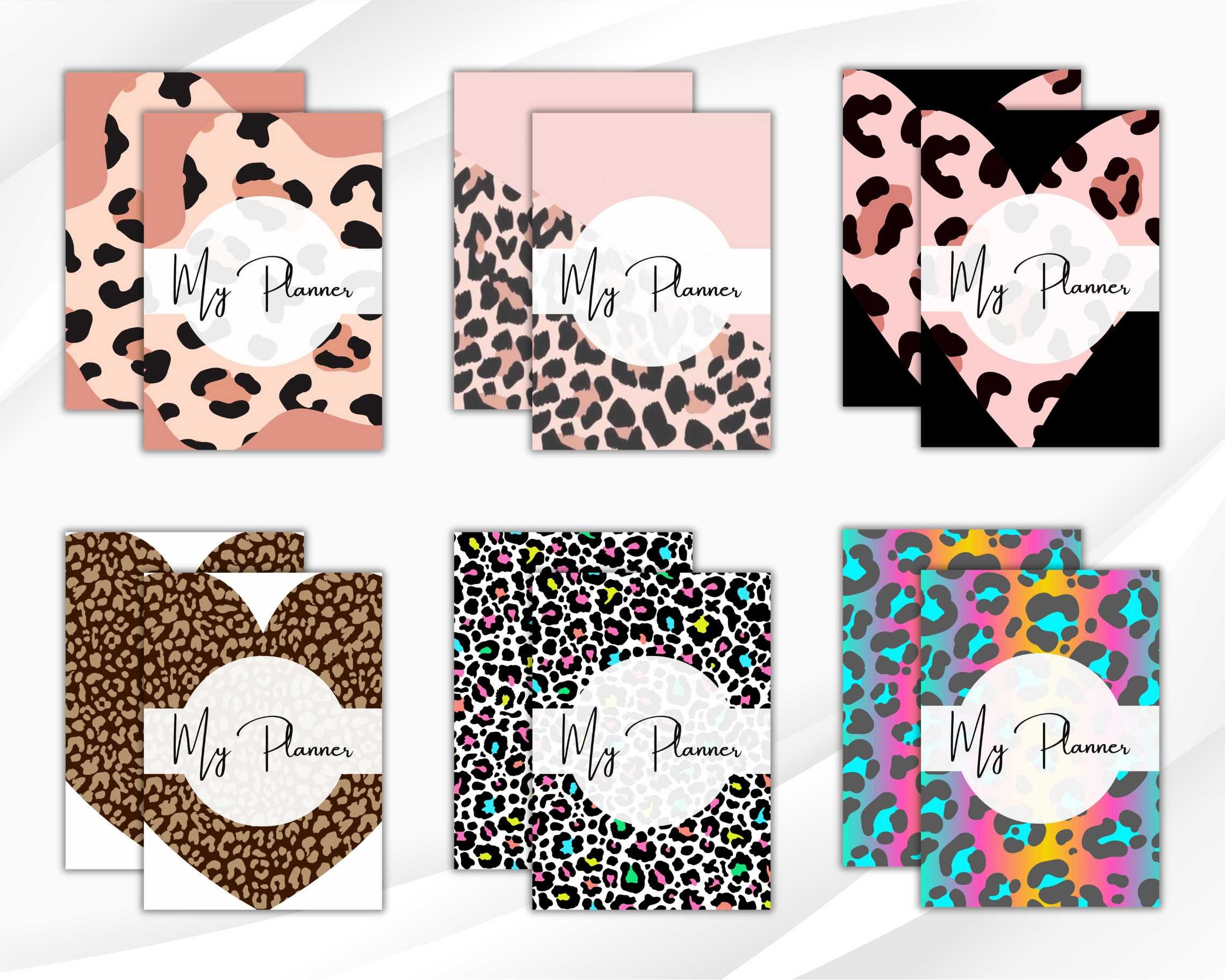 18 Animal Print Cover Designs Bundle, Cheetah Planner Covers, Front ...