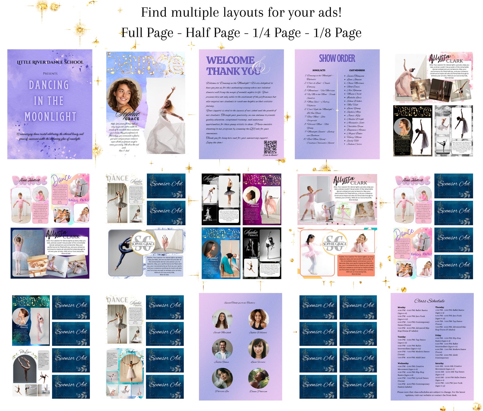 16 Page Recital Program Template Editable in Canva, Includes Show Pages ...