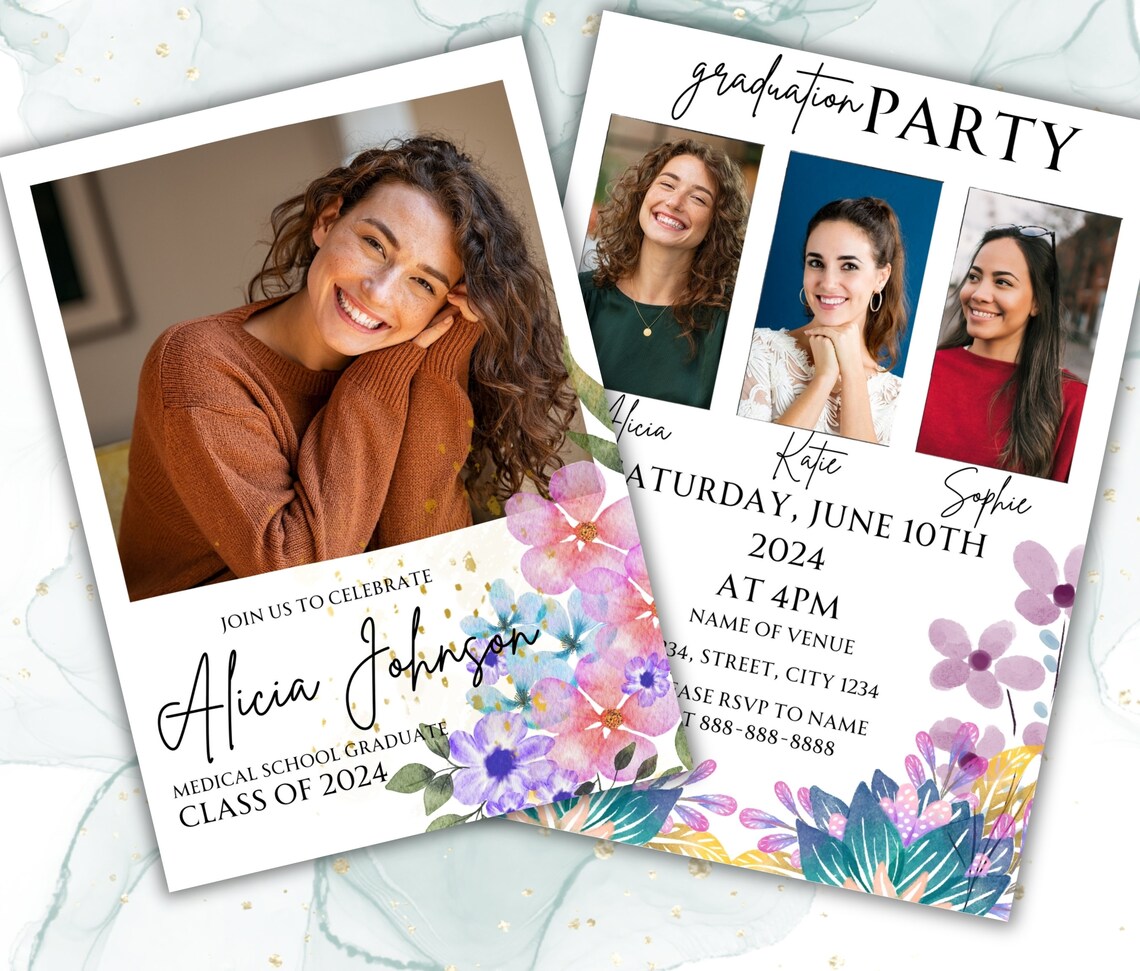Friends Graduation Invitation Siblings 2024 | Joint Edit Triple ...