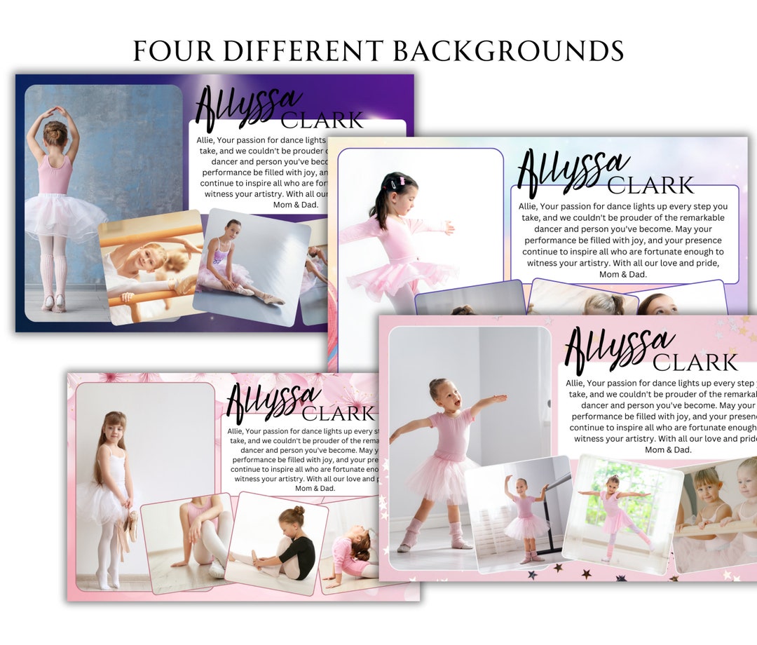 Dance Personal Recital AD Template | Half Page Dance Booster | Half ...