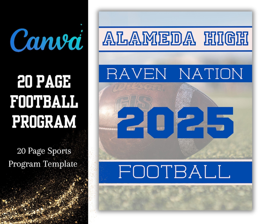 Football Season Program 8.5 X 11 | 20 Page Program With Ads & Sponsor ...