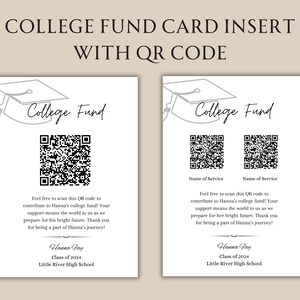 Qr Code College Fund Graduation Insert | Cash App Graduation Gift ...