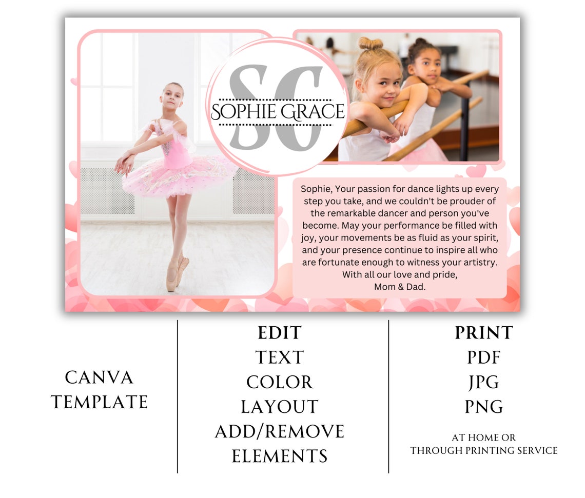 Dance Flyer Ad Template Half Page | Edit on Canva at Home Dance Recital ...