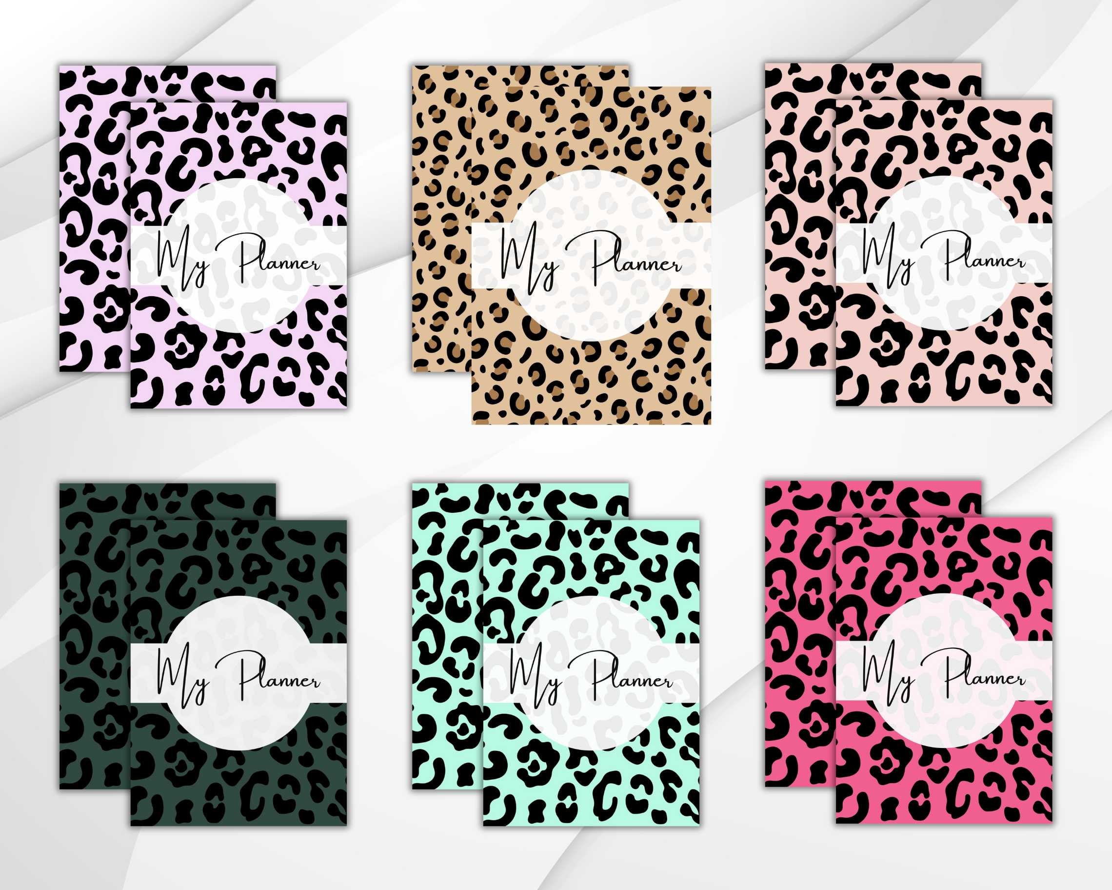 18 Animal Print Cover Designs Bundle, Cheetah Planner Covers, Front ...