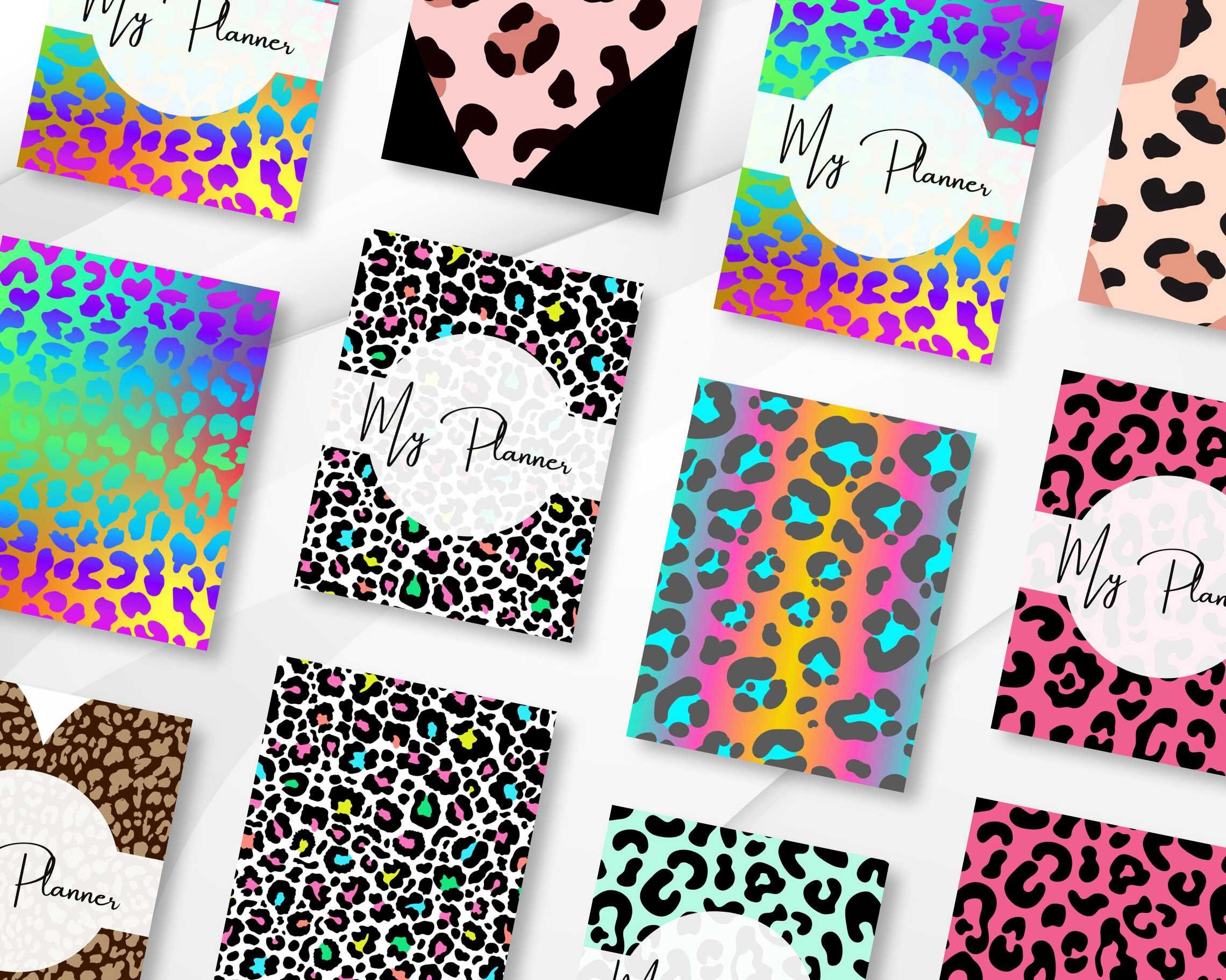 18 Animal Print Cover Designs Bundle, Cheetah Planner Covers, Front ...