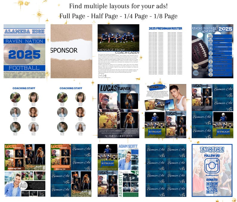 Ultimate Football Season Program + Student Ads BUNDLE | 20 Page Program ...