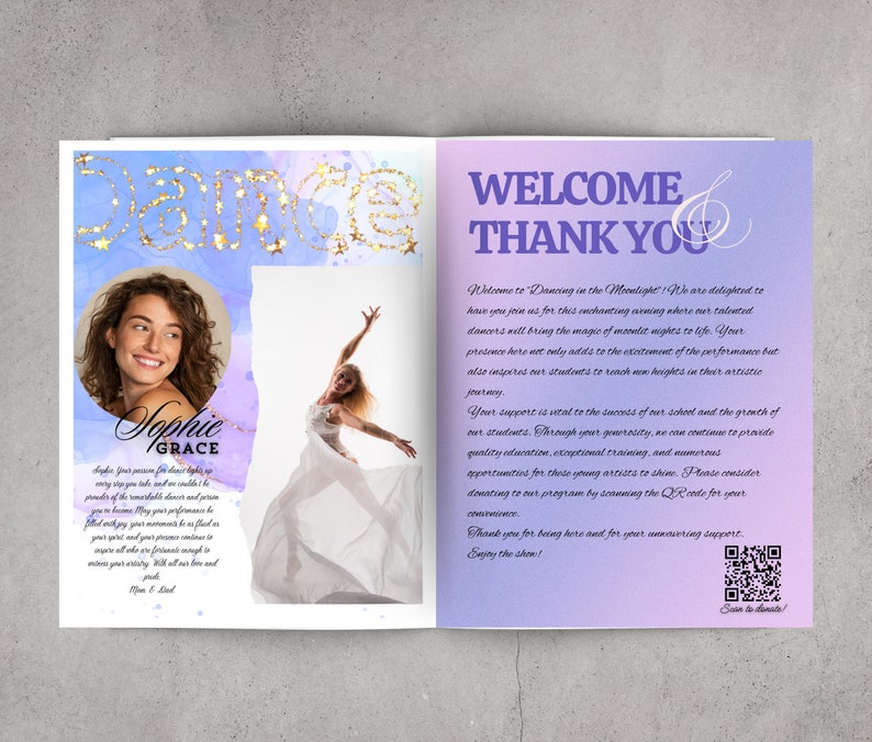 16 Page Recital Program Template Editable in Canva, Includes Show Pages ...