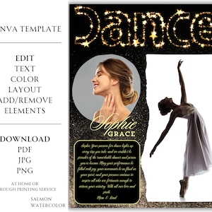 Dance Recital Ad Flyer | Full & Quarter Page Dance Ad | Dance Studio Ad ...