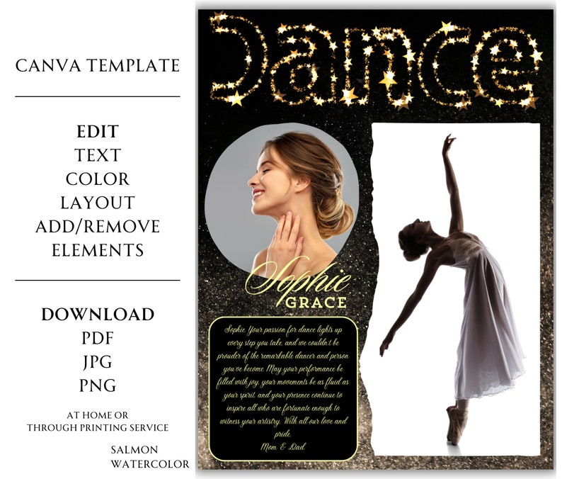 Dance Recital Ad Flyer | Full & Quarter Page Dance Ad | Dance Studio Ad ...