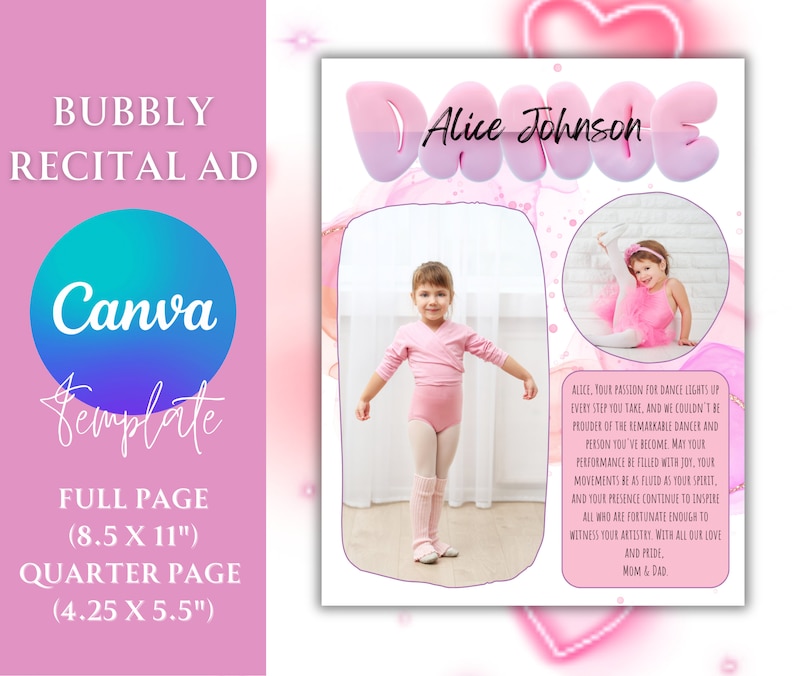 Dance Recital Ad Flyer | Full & Quarter Page Dance Ad | Dance Studio Ad ...