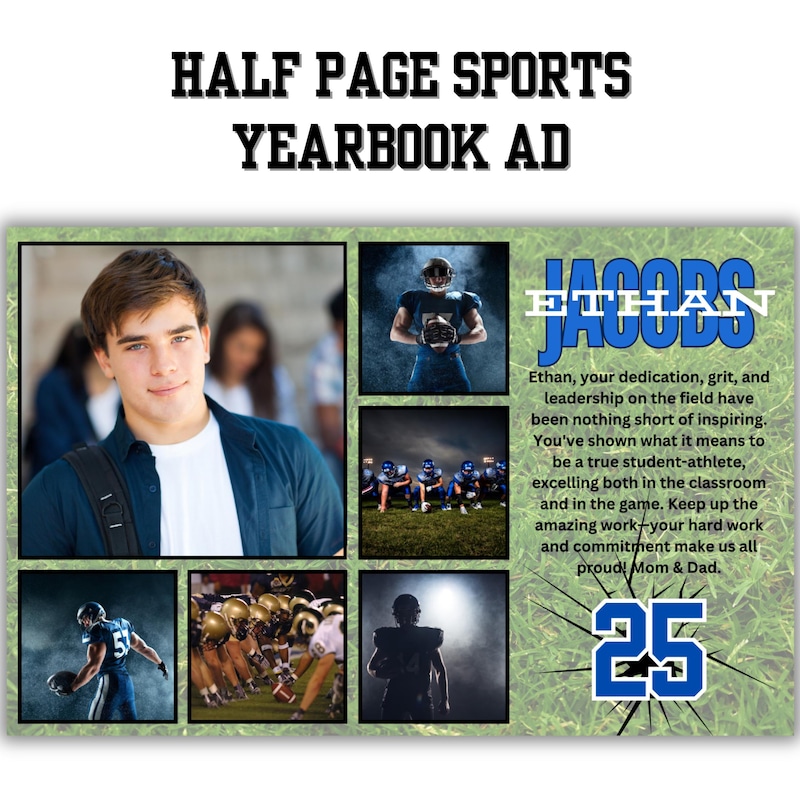 Senior Football Program Ad Templates - Etsy