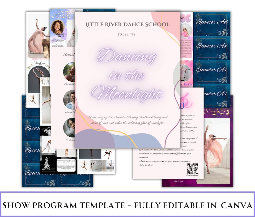 Show Playbill Template Customizable Pages Colors & Design|dance Recital ...