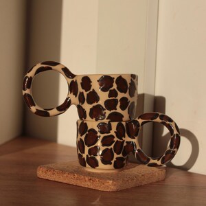 Handmade Ceramic Cups,leopard Print Pottery,unique Coffee Mugs,artisan ...