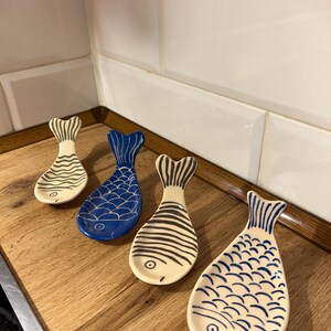Handmade Ceramic Fish-shaped Spoon Holders – Unique Kitchen Utensil ...