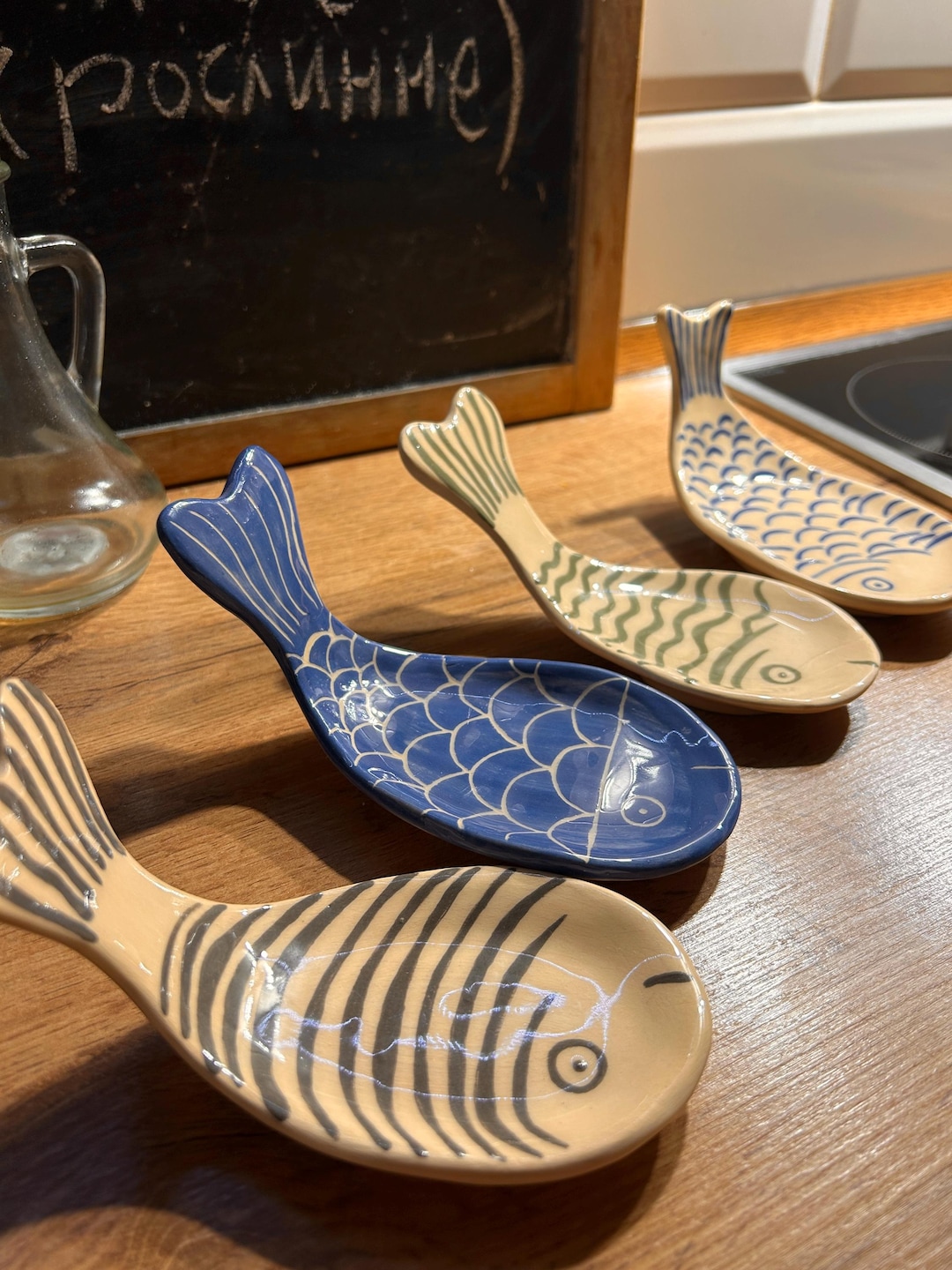 Handmade Ceramic Fish-shaped Spoon Holders – Unique Kitchen Utensil ...