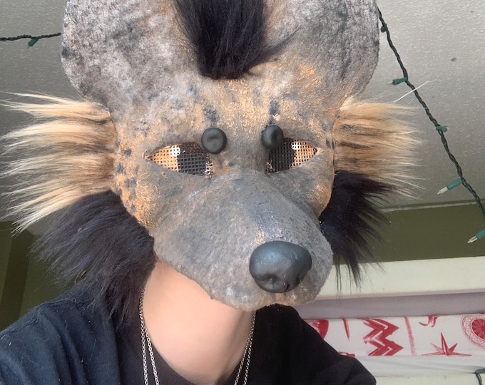 Striped Hyena Therian Mask | Cosplay Mask | Furry Mask - Etsy