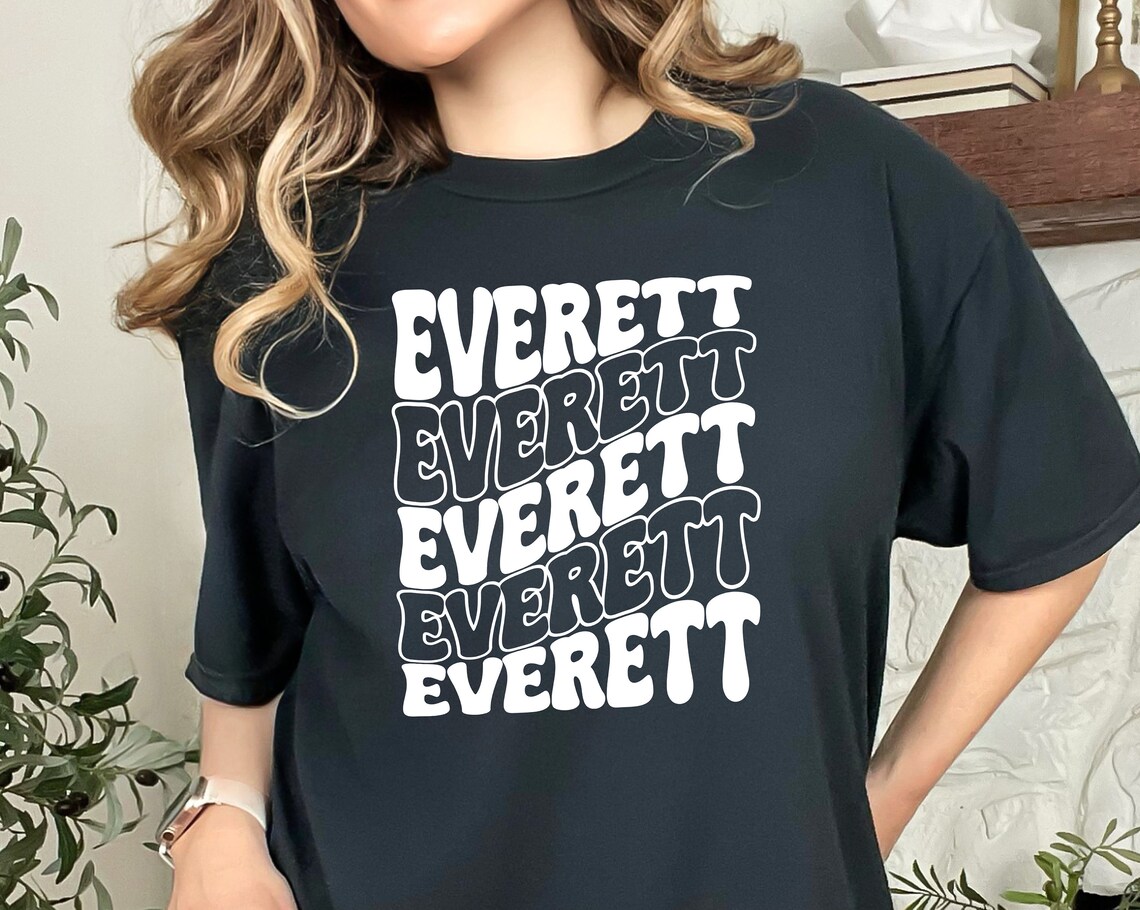 Everett Wavy Svg Png, Everett T-shirt Design, Everett City Gifts ...