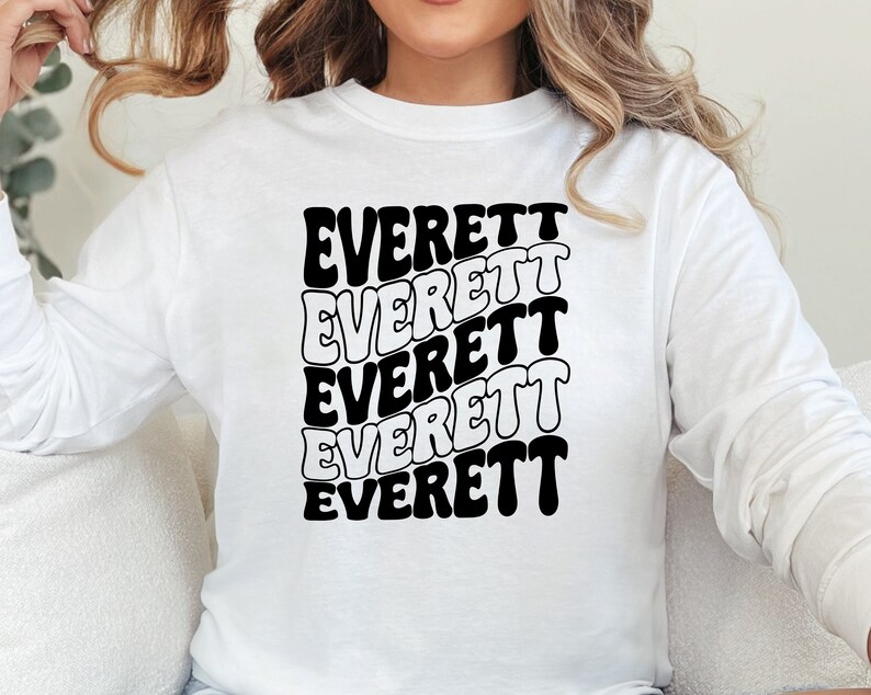 Everett Wavy Svg Png, Everett T-shirt Design, Everett City Gifts, Everett Washing Svg, Everett ...