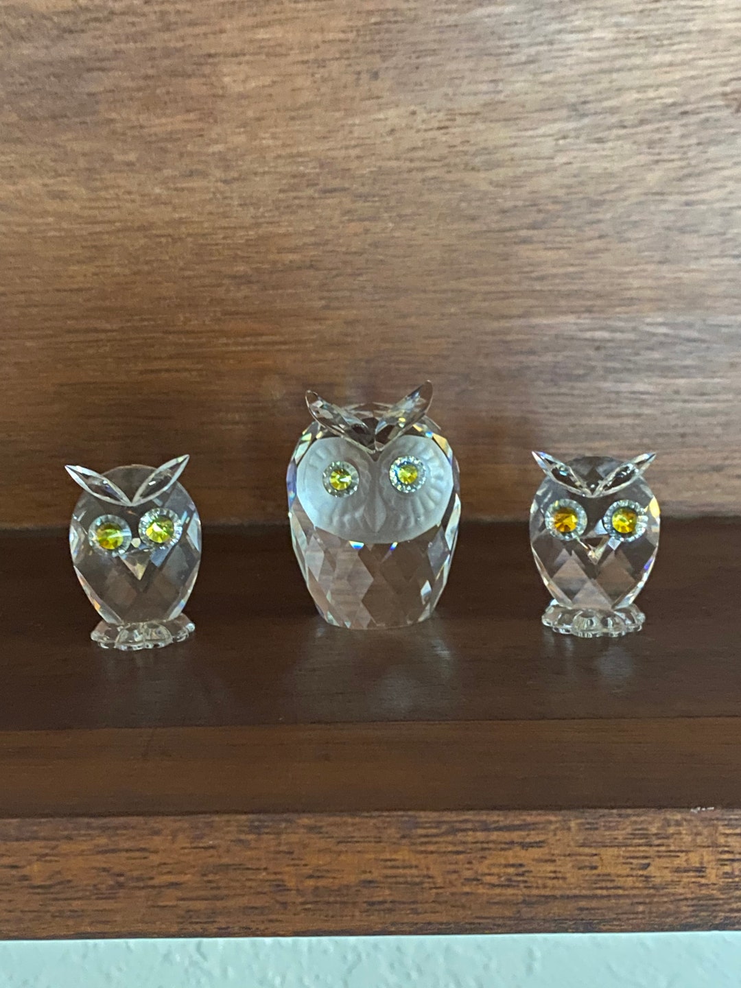 Swarovski Crystal Owls 2 Sizes Vintage - Etsy