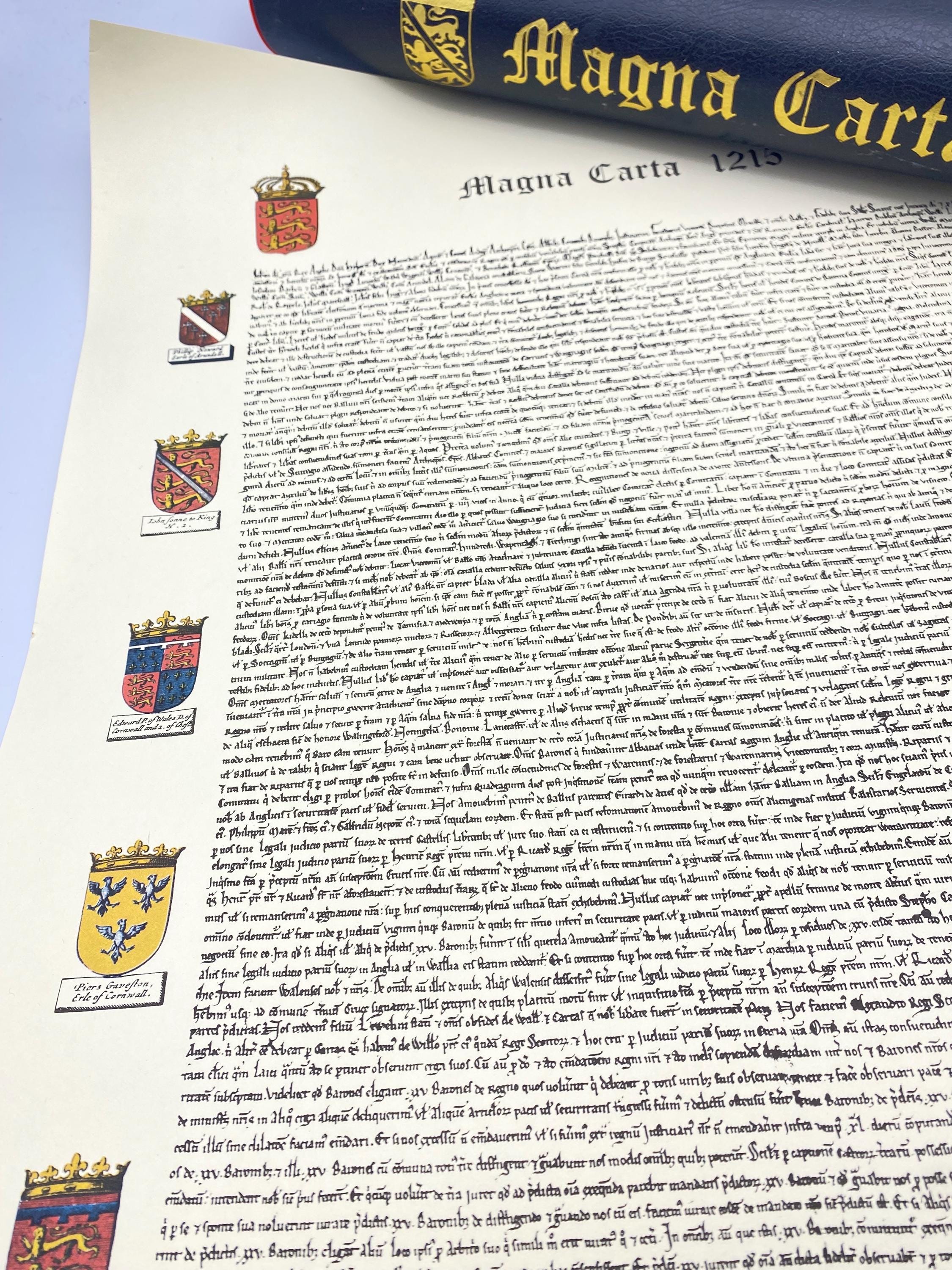 Replica Poster of 1215 Magna Carta British History in Ceremonial Tube ...