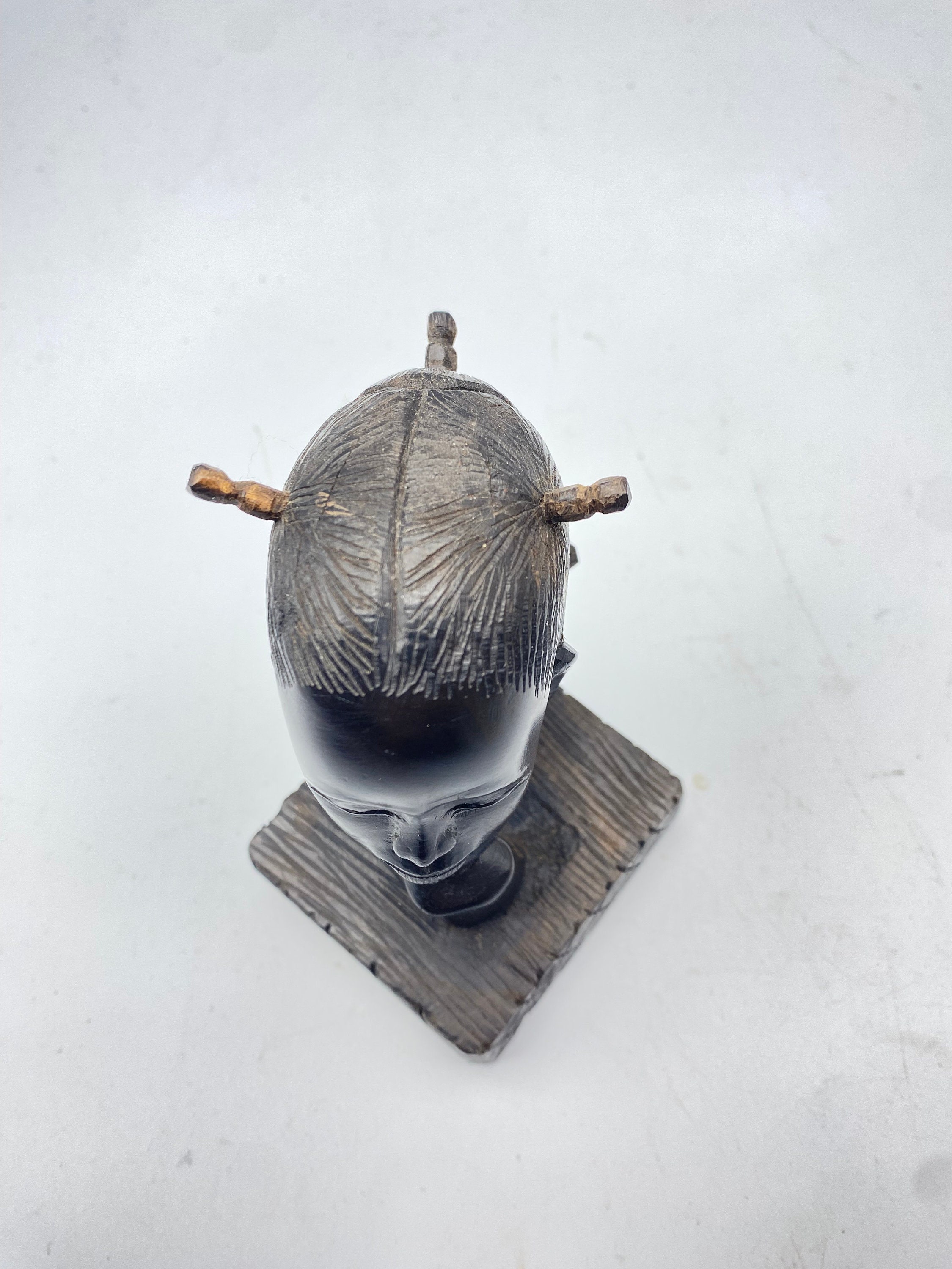 Carved Ebony Wood Female African Bust Small Authentic African Art ...