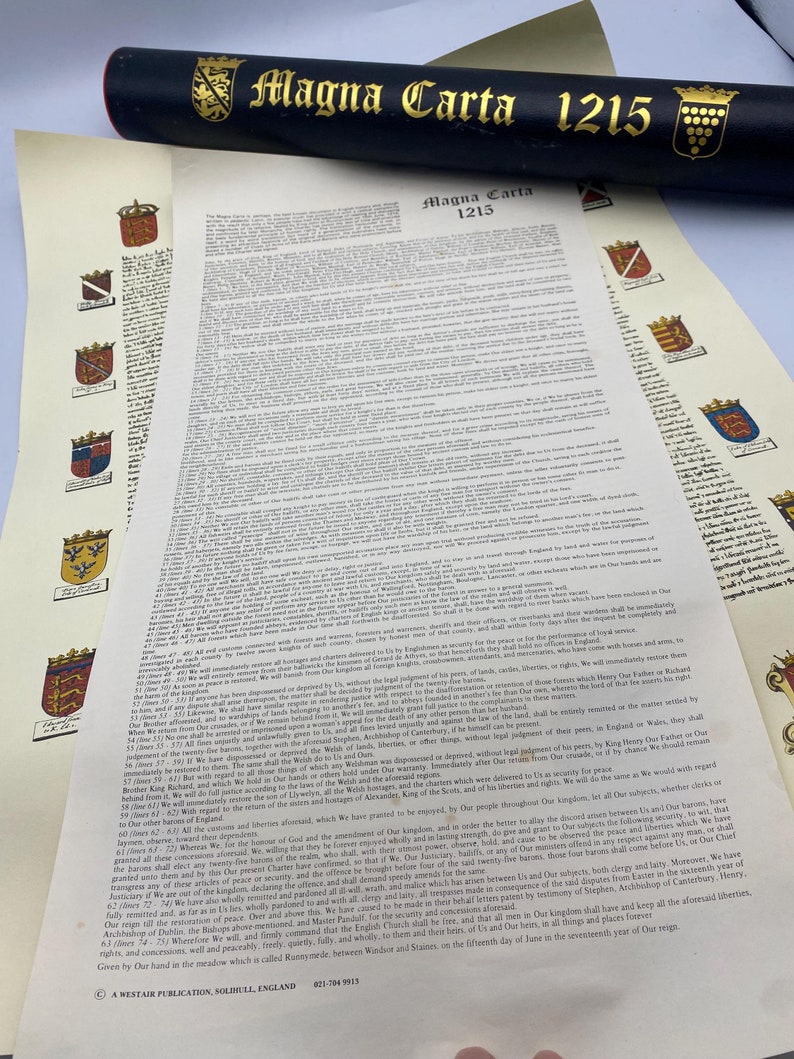 Replica Poster of 1215 Magna Carta British History in Ceremonial Tube ...