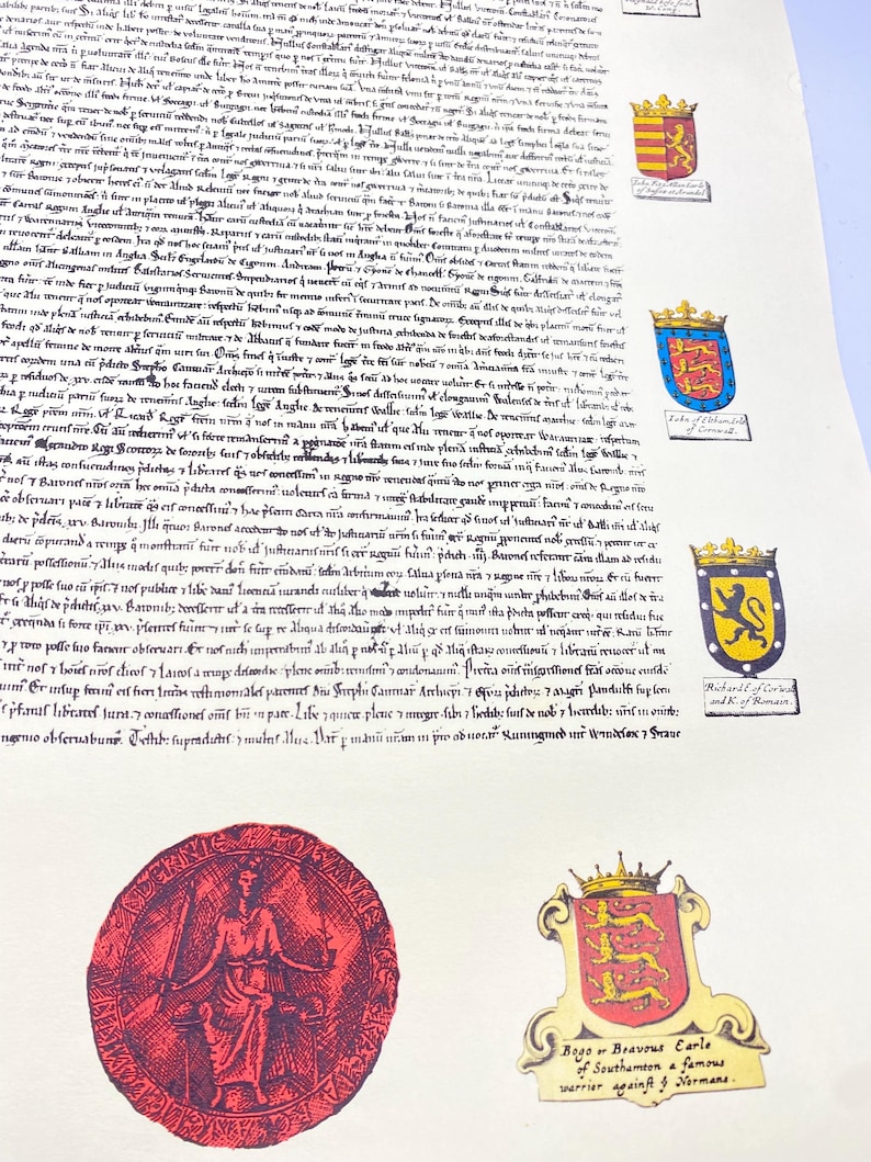 Replica Poster of 1215 Magna Carta British History in Ceremonial Tube ...