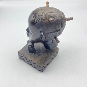 Carved Ebony Wood Female African Bust Small Authentic African Art ...