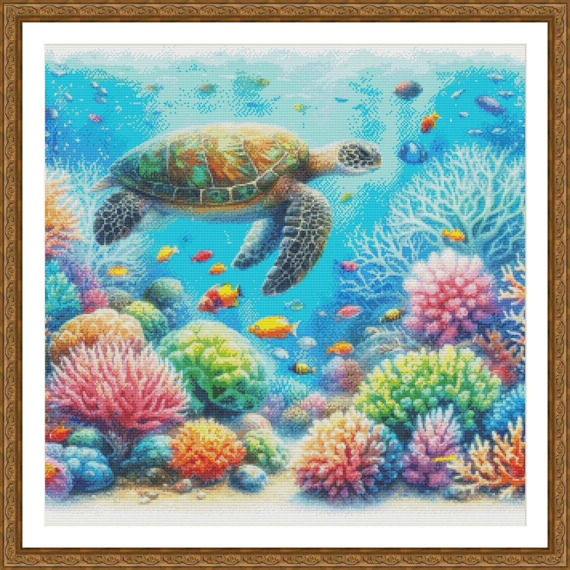PDF Sea Turtle, Sea, Cross Stitch Pattern, Cross Stitch, Seascape, Gift ...