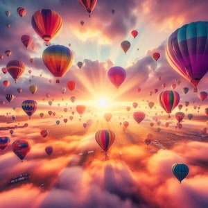 PDF Air Baloons, Counted Cross Stitch Pattern, Sky, Sunset, Clouds ...