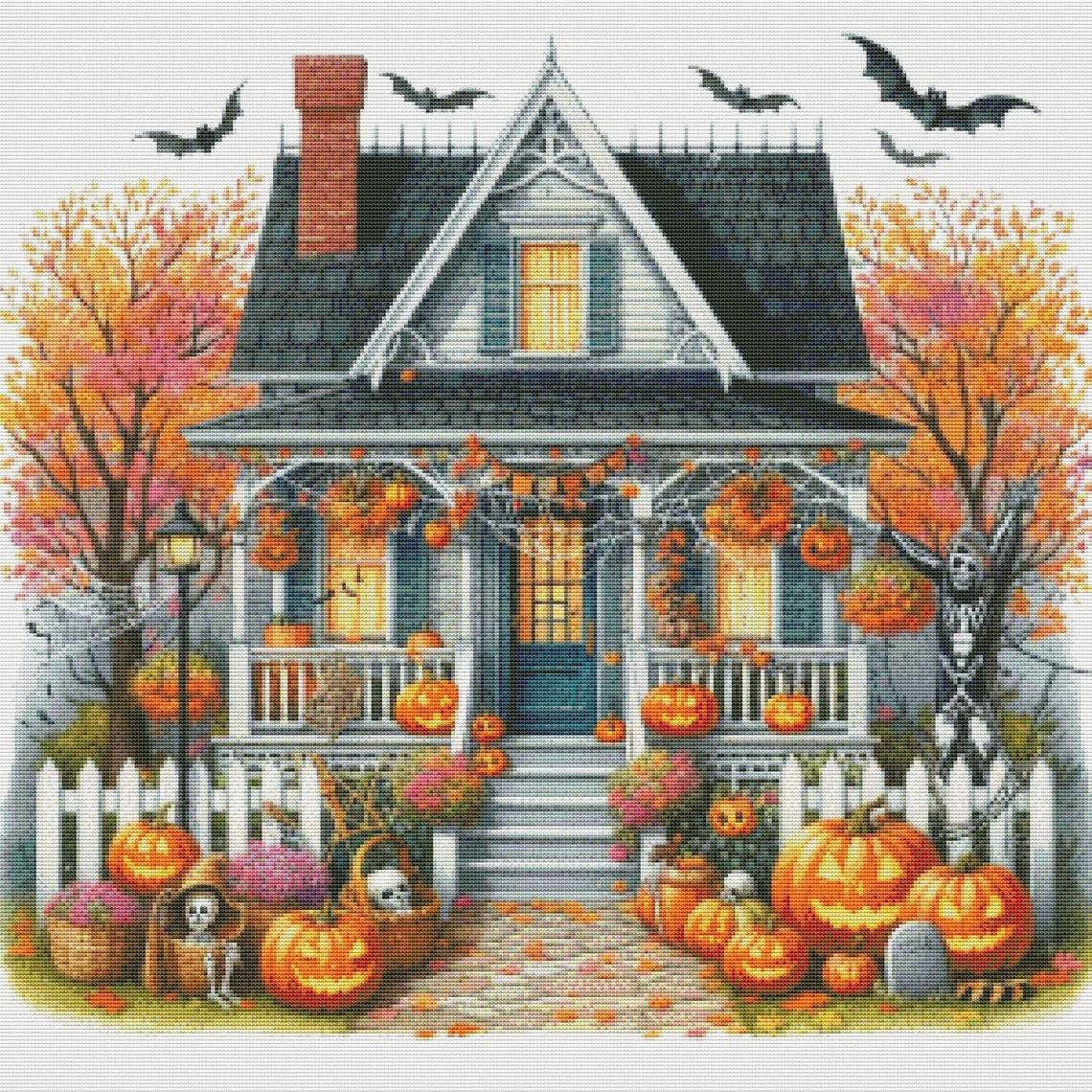 PDF Halloween House Cross Stitch Pattern, Gift Design, PDF Instant ...