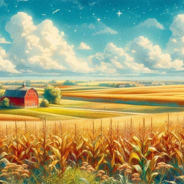 Iowa Landscape - Etsy