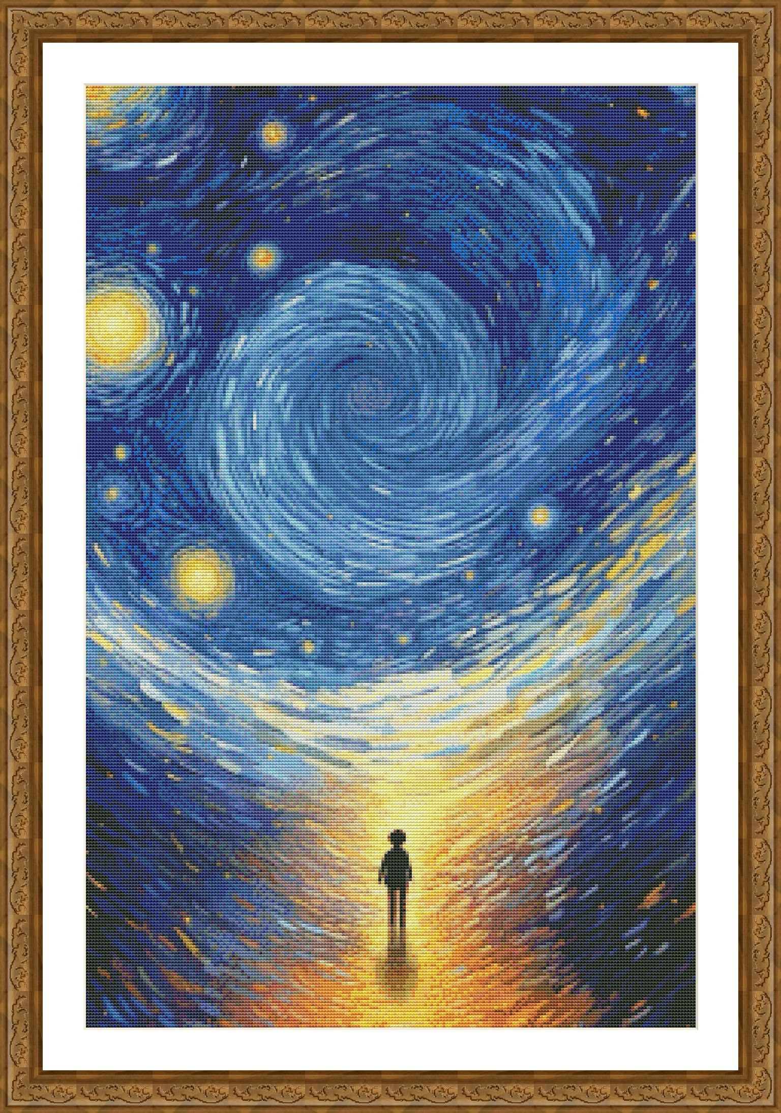 PDF Starry Night Cross Stitch Pattern, Snow Cross Stitch, Gift Design ...