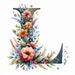PDF Floral Alphabet Letter L Large Size Cross Stitch Pattern, Instant ...