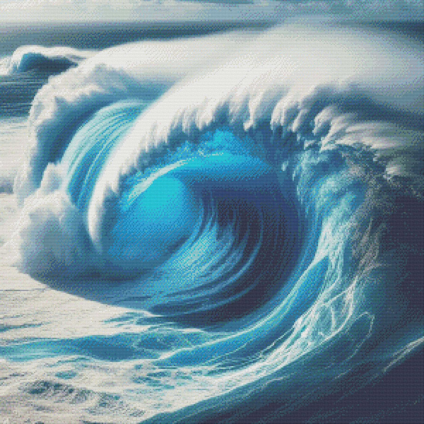 PDF Ocean Wave Counted Cross Stitch Pattern Seascape Digital Cross ...