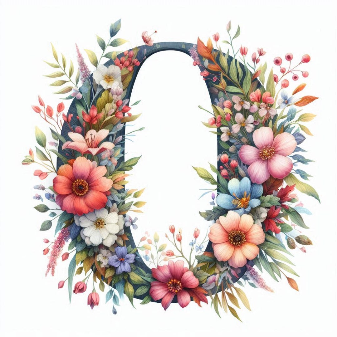 PDF Floral Alphabet Letter O Large Size Cross Stitch Pattern, Instant ...