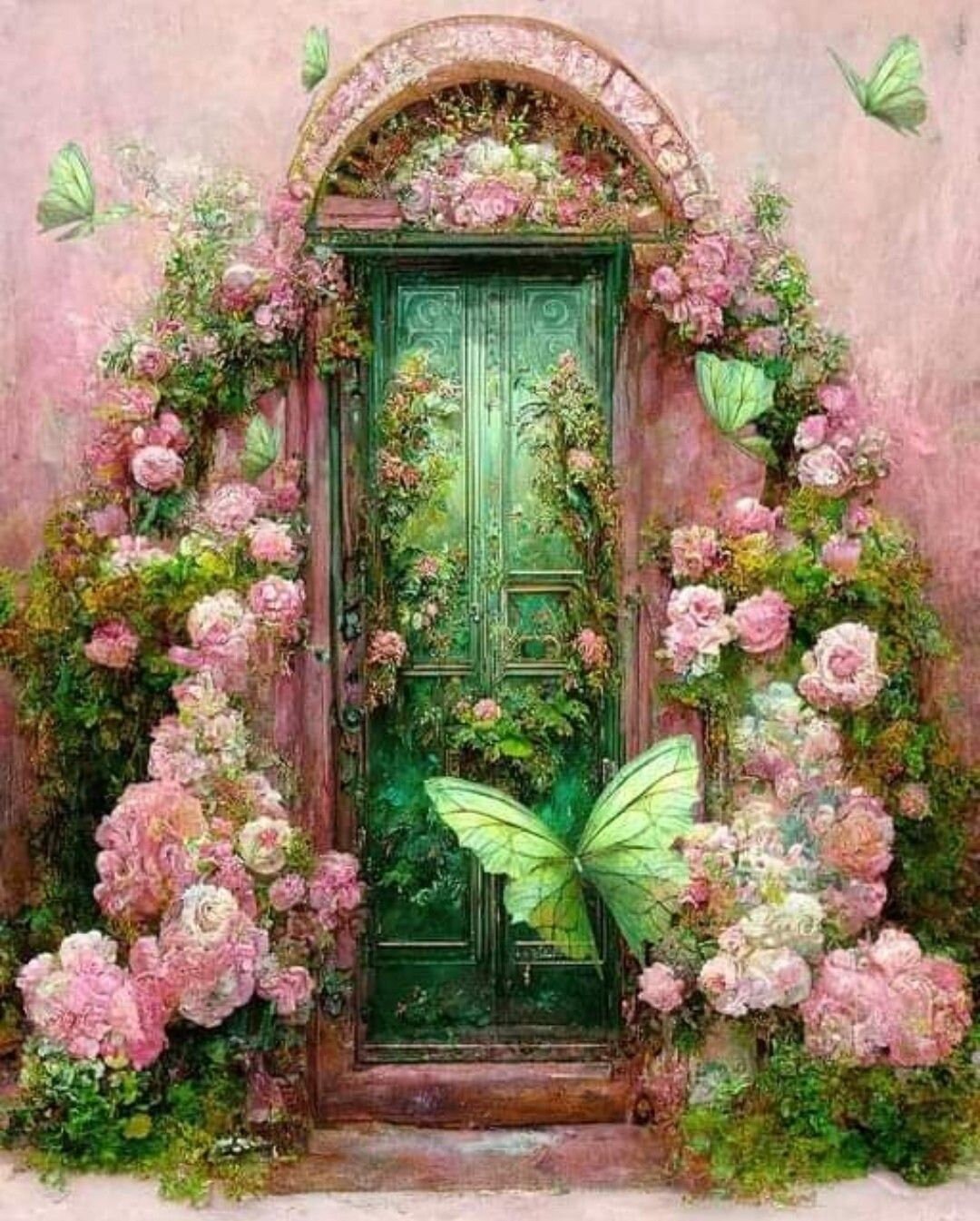 PDF Pink Floral Door Counted Cross Stitch Pattern, Instant Download ...