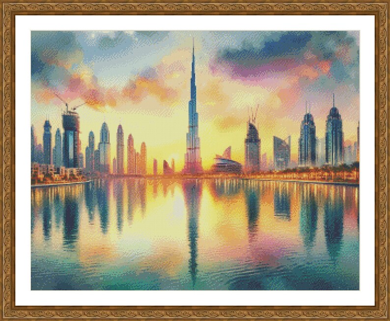 PDF Dubai Counted Cross Stitch Pattern, City Landscape Instant Download ...