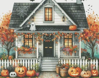 PDF Halloween House Cross Stitch Pattern, Gift Design, PDF Instant ...