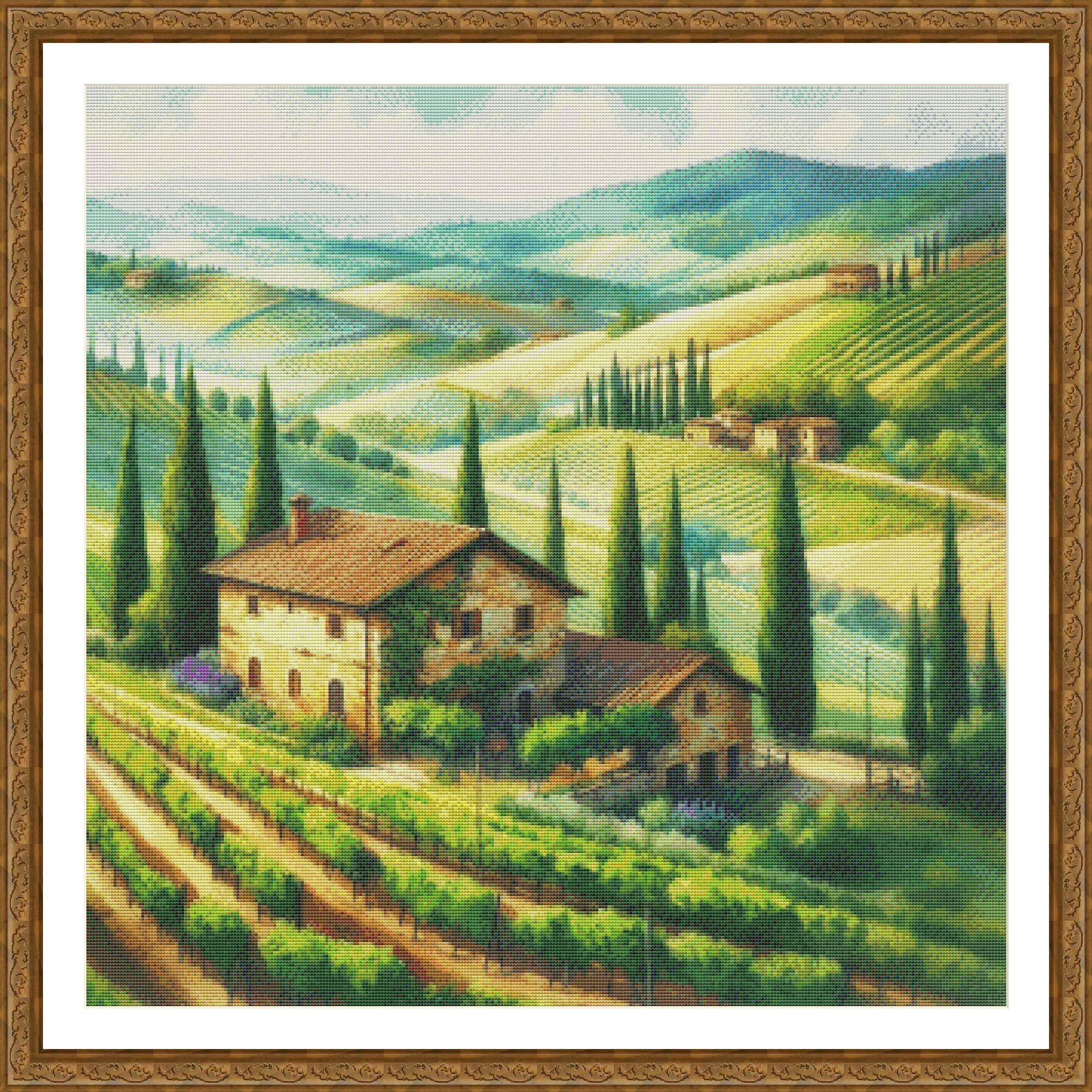 PDF Italian Field, Counted Cross Stitch Pattern, Italy Flowers, Country ...