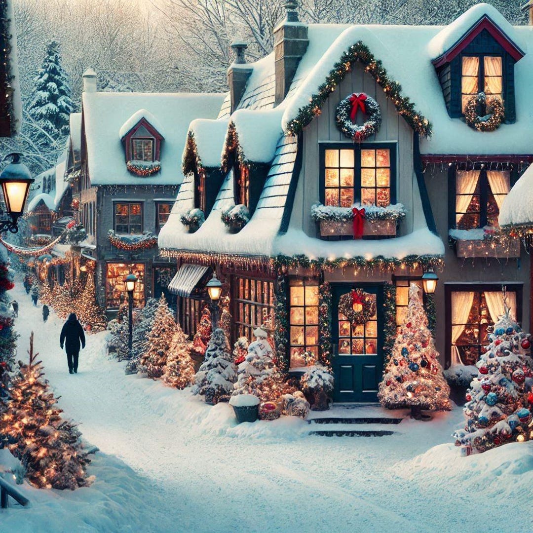 PDF Christmas Street Houses, Cross Stitch Pattern, Christmas Storefront ...