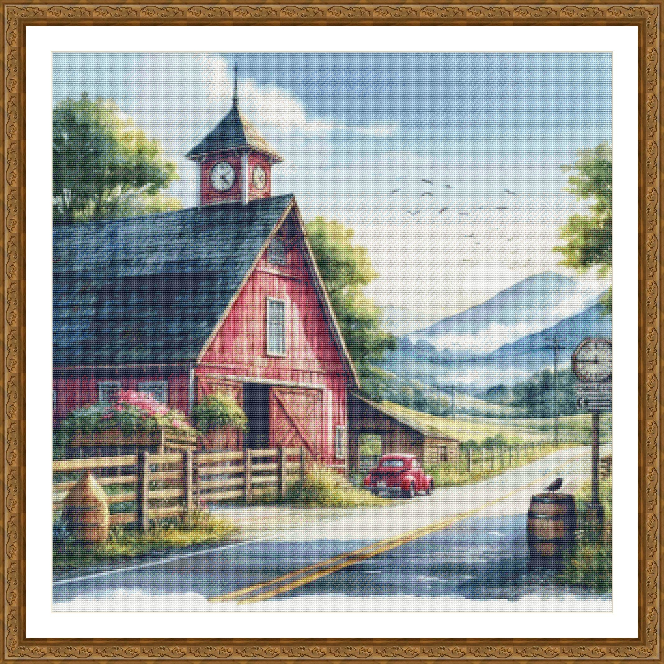 PDF Roadside Barn, Counted Cross Stitch Pattern, Mountain House ...