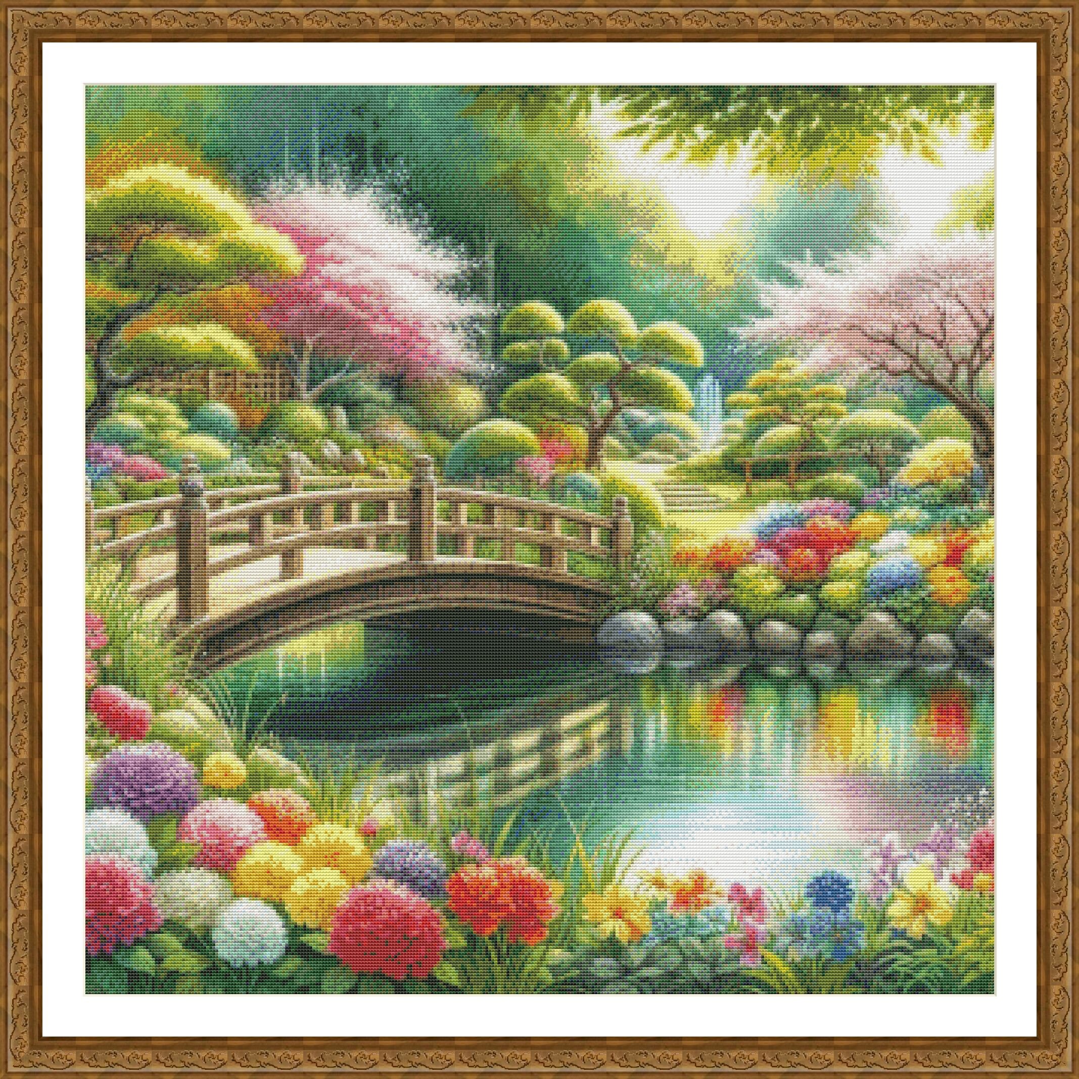 PDF Japanese Garden Counted Cross Stitch Pattern, Landscape Design ...