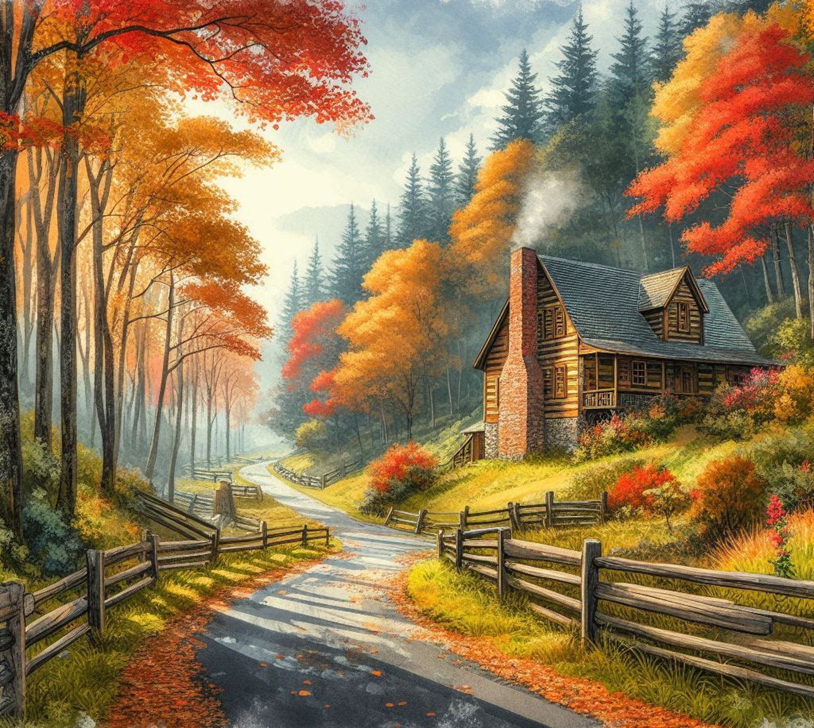 PDF Autumn House Counted Cross Stitch Pattern, Landscape Instant ...