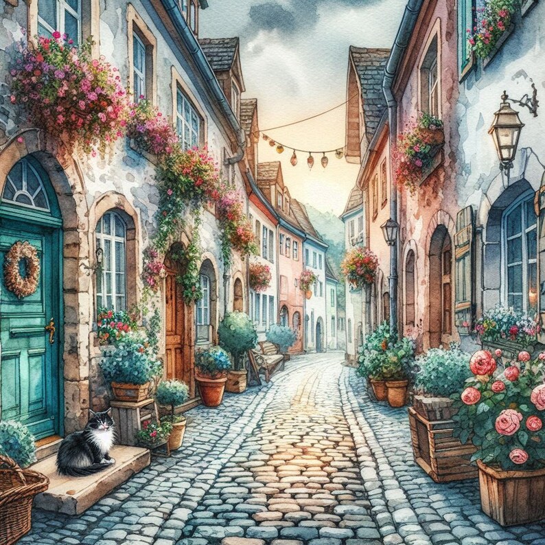 PDF European Street Counted Cross Stitch Pattern, Europe Cityscape ...