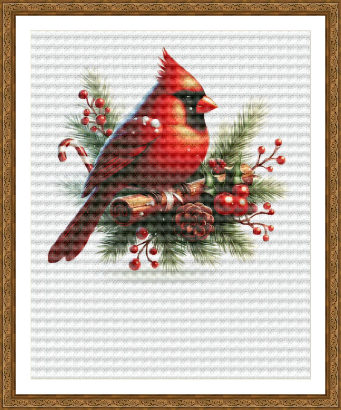 PDF Red Northern Cardinal Bird Cross Stitch Pattern Digital Cross ...