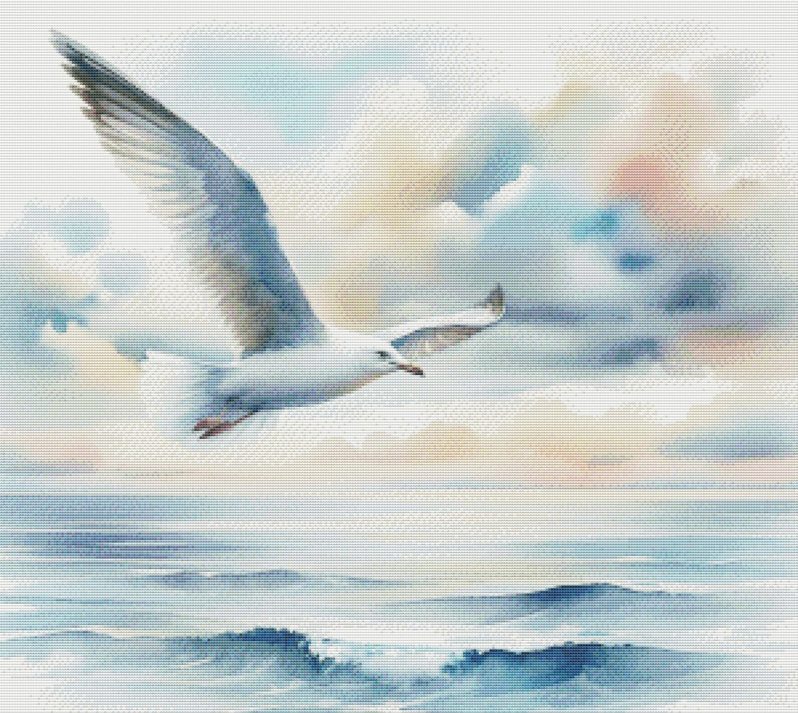 PDF Seagull Counted Cross Stitch Pattern Seascape Digital Cross Stitch ...