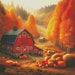 PDF Autumn Barn Counted Cross Stitch Pattern, Fall Landscape Instant ...