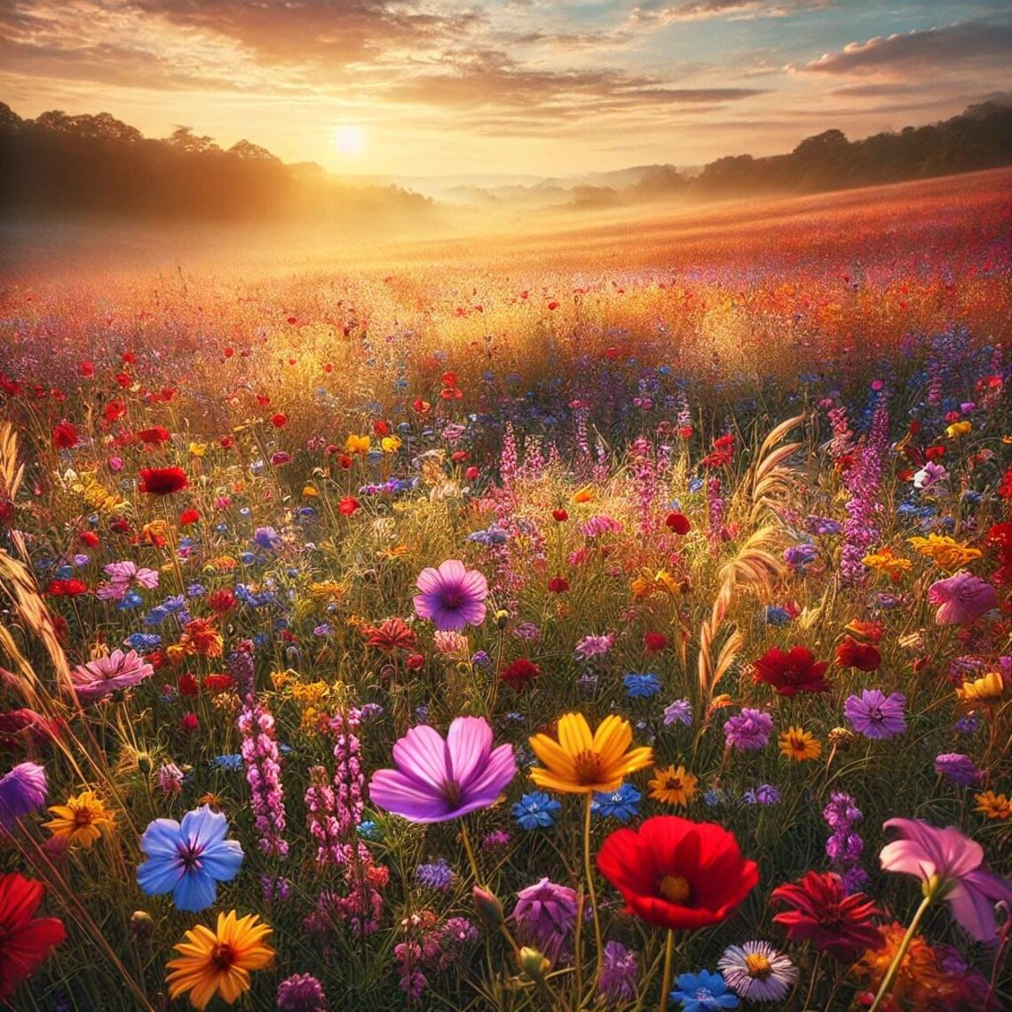 PDF Wildflower Field, Counted Cross Stitch Pattern, Landscape Design ...